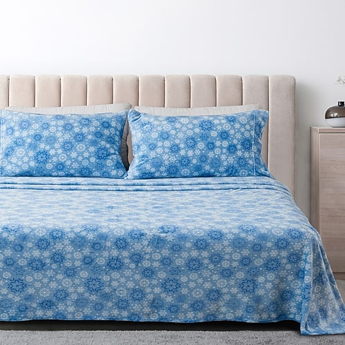 Click here for Linery Printed Velvet Plush Cozy Sheet Set  One Si... prices