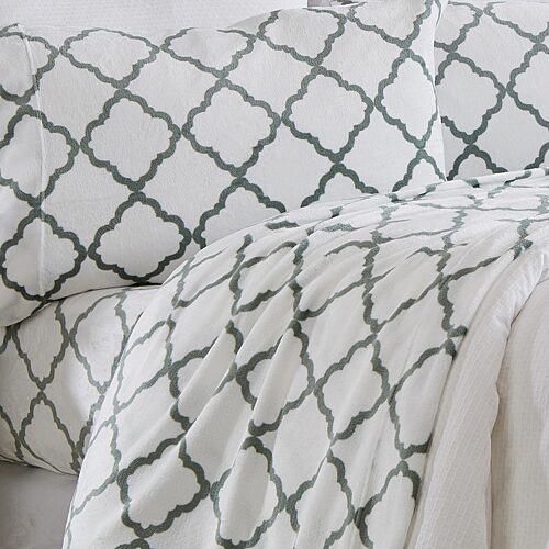 Click here for Linery Printed Velvet Plush Cozy Sheet Set  One Si... prices