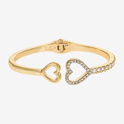Click here for Liz Claiborne Womens Glass Heart Bangle Bracelet... prices