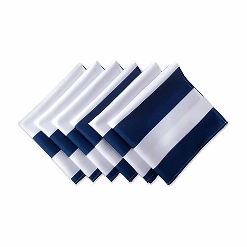 Click here for Nautical Blue Cabana Stripe Print Outdoor Napkin... prices