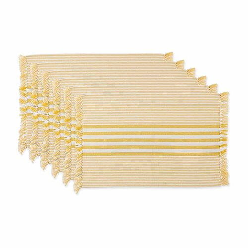 Click here for Design Imports Stripes with Fringe Placemat  Set o... prices