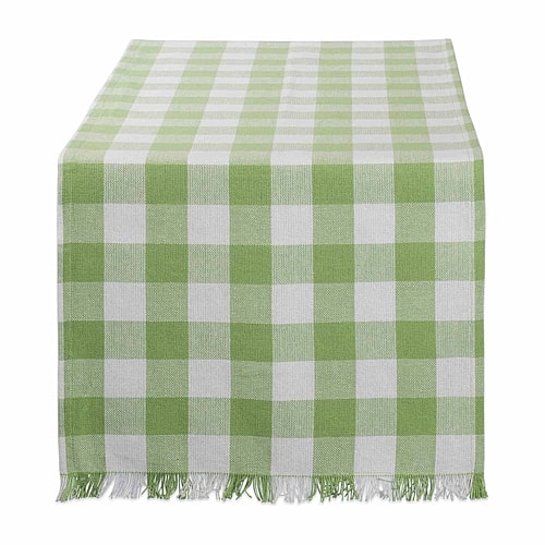 Click here for Design Imports Bright Green Heavyweight Check Frin... prices