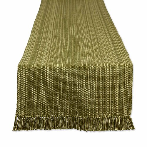 Click here for Design Imports Variegated Fringe Table Runner - Gr... prices