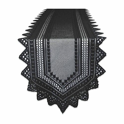 Click here for Nordic Lace Table Runner 14 x 72 - Black prices