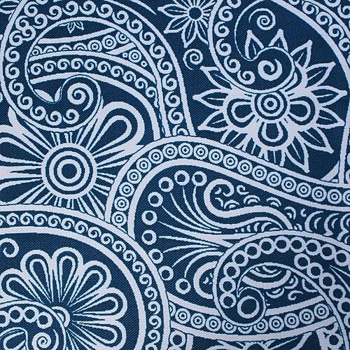 Design Imports Paisley Print Outdoor Tablecloth with Zipper  60 x 84 - Blue