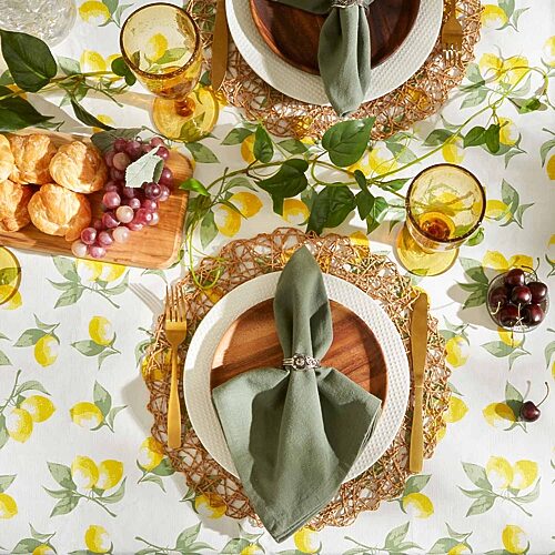 Click here for Design Imports Summer Lemons Vinyl Tablecloth  One... prices