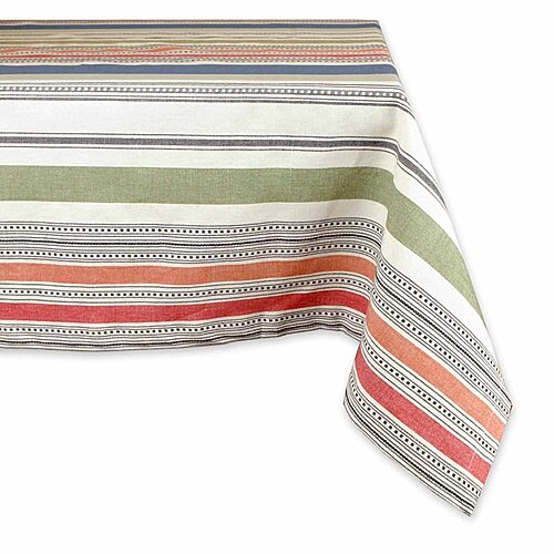 Click here for Design Imports Warm Stripe Tablecloth  One Size  B... prices