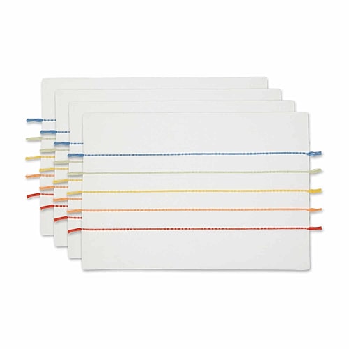 Click here for Design Imports Rainbow Stripe Tassel 4-pc. Placema... prices