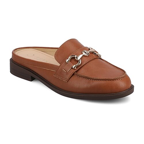 Journee Collection Womens Rayla Slip On Loafers - Cognac Pu
