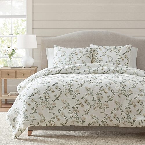 Click here for Martha Stewart Hazel Floral Easy Care Duvet Cover... prices