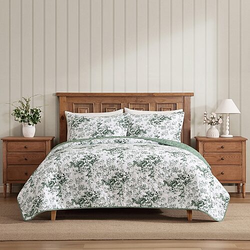 Click here for Laura Ashley(R) Toile Delight Reversible 3pc. Quil... prices