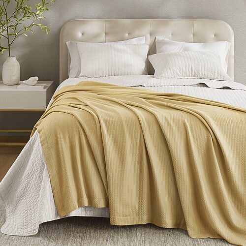 Click here for Madison Park Egyptian Cotton Blanket  One Size  Ye... prices