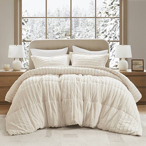 Click here for Madison Park Duke Reversible Faux Fur 3-Pc. Comfor... prices