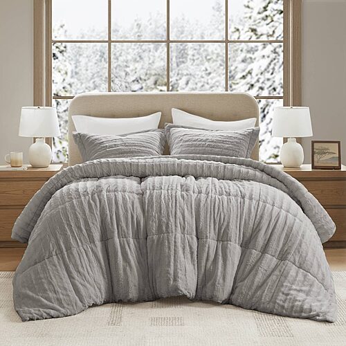 Click here for Madison Park Duke Reversible Faux Fur Comforter Se... prices