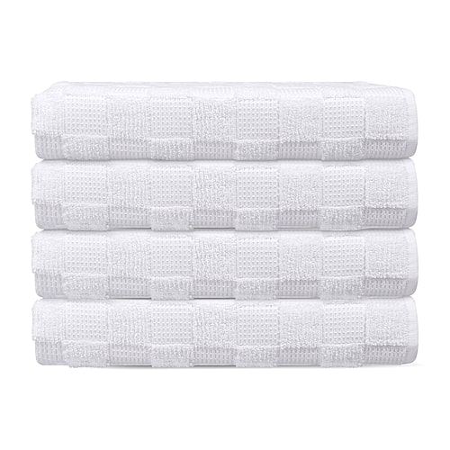 Depera Home Bath Towels Set 4-pc. Quick Dry Bath Towel Set  One Size  White