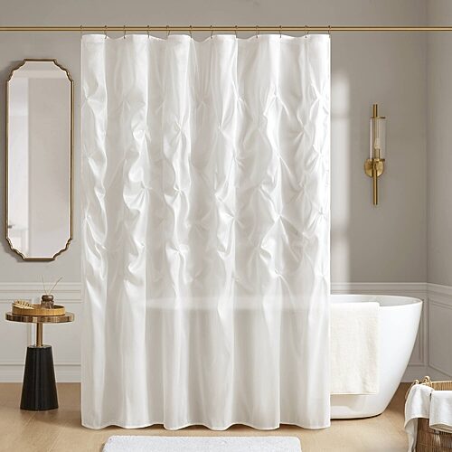 Madison Park Laurel Shower Curtain  72 x 72 - White