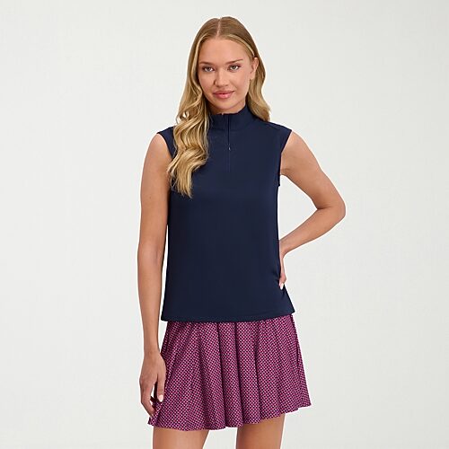 Click here for Stella Parker Womens Mock Neck Sleeveless Quarter-... prices