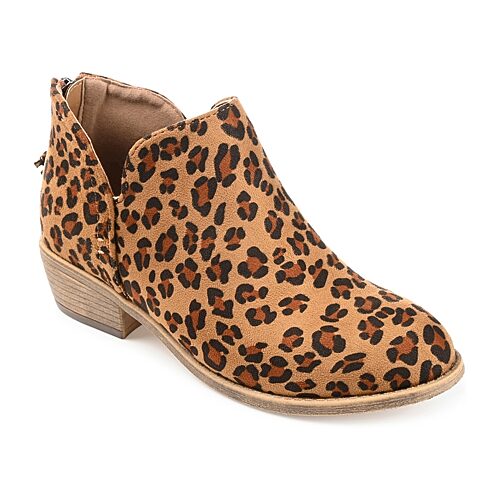 Journee Collection Womens Livvy Side Split Ankle Booties - Leopard