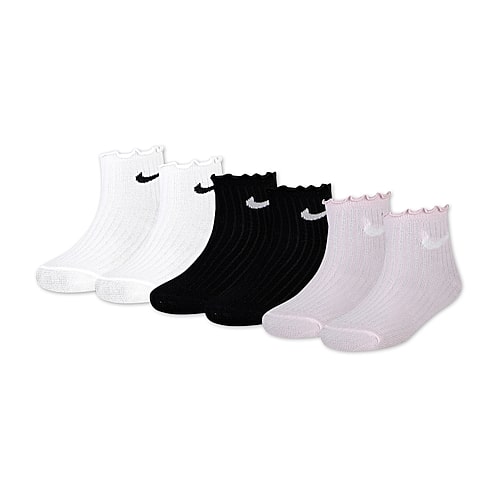 Click here for Nike Little Girls 6-Pack Lettuce Ankle Socks - Mul... prices