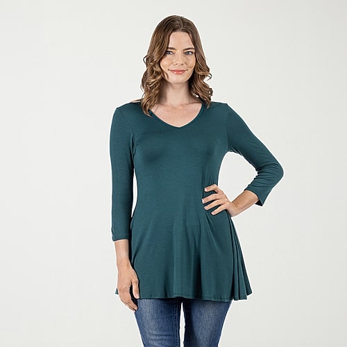 Click here for 24seven Comfort Apparel Womens V Neck 3/4 Sleeve T... prices