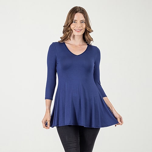 Click here for 24seven Comfort Apparel Womens V Neck 3/4 Sleeve T... prices
