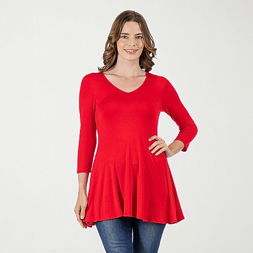Click here for 24seven Comfort Apparel Womens V Neck 3/4 Sleeve T... prices