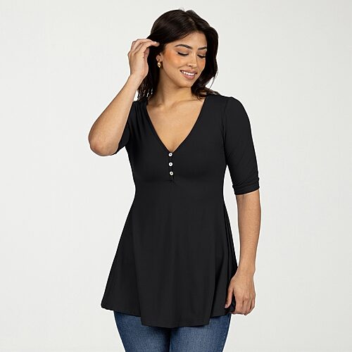 Click here for 24seven Comfort Apparel Womens V Neck Elbow Sleeve... prices