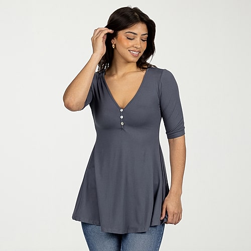 Click here for 24seven Comfort Apparel Womens V Neck Elbow Sleeve... prices