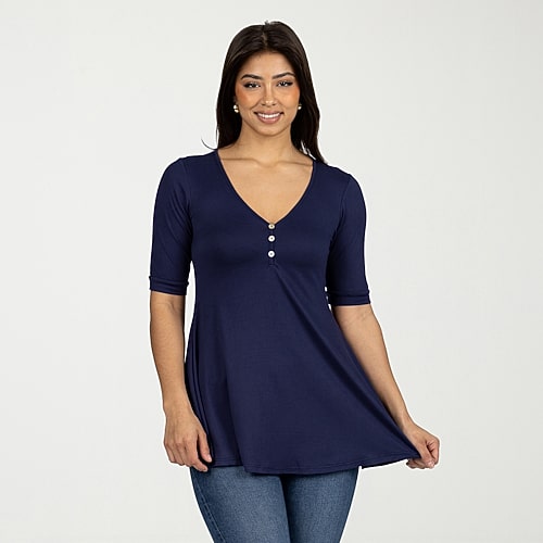 Click here for 24seven Comfort Apparel Womens V Neck Elbow Sleeve... prices