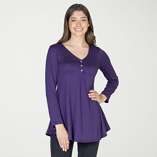 Click here for Womens 24/7 Comfort Apparel Flared Long Sleeve Hen... prices