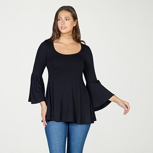 Click here for Womens 24/7 Comfort Apparel Long Bell Sleeve Flare... prices