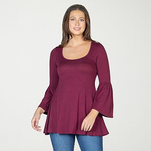 Click here for Womens 24/7 Comfort Apparel Long Bell Sleeve Flare... prices