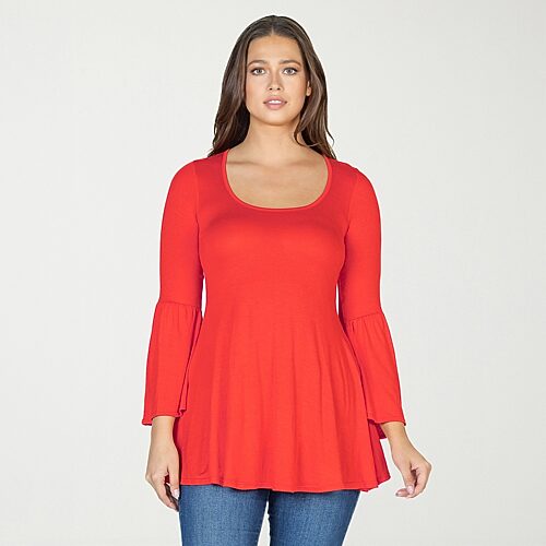 Click here for Womens 24/7 Comfort Apparel Long Bell Sleeve Flare... prices