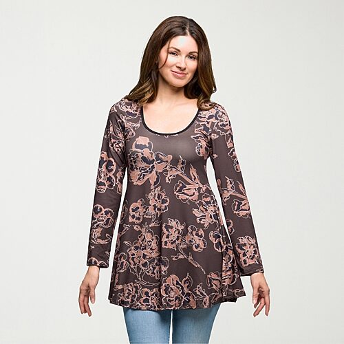 Click here for 24seven Comfort Apparel Womens Brown Floral Print... prices