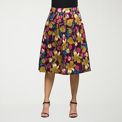 Click here for 24seven Comfort Apparel Womens Purple Floral Elast... prices