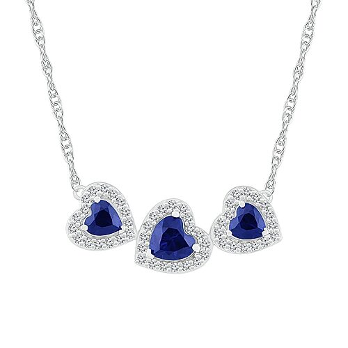 Click here for Womens Lab Created Blue Sapphire Sterling Silver H... prices