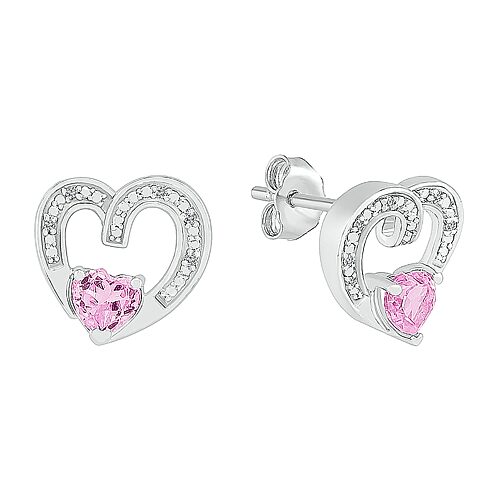 Click here for Diamond Accent Lab Created Pink Sapphire Sterling... prices