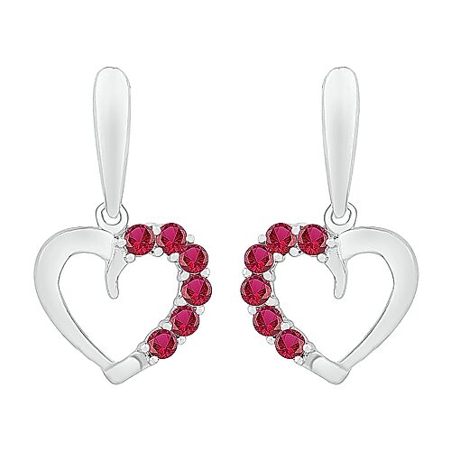 Click here for Womens Lab Created Red Ruby Sterling Silver Heart... prices
