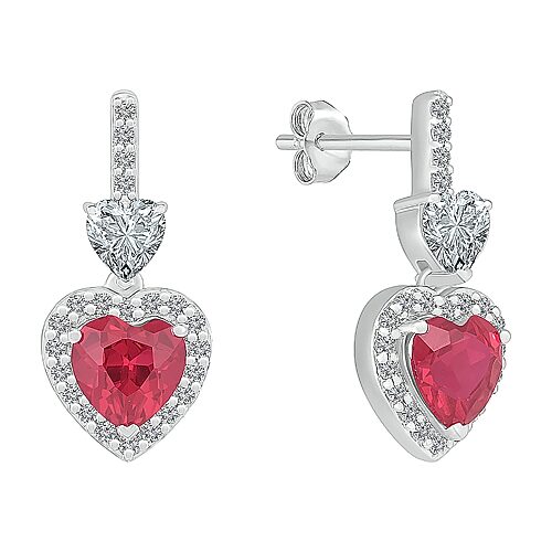 Click here for Womens Lab Created Red Ruby Sterling Silver Heart... prices