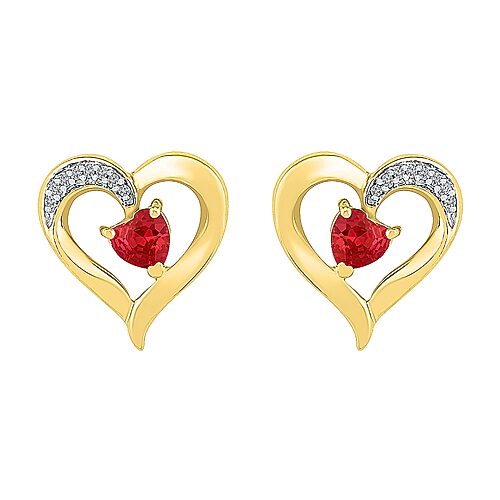 Click here for Diamond Accent Lab Created Red Ruby 10K Gold 13.5m... prices
