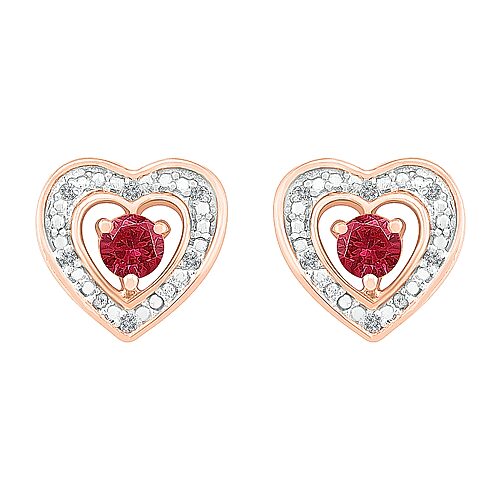 Click here for Diamond Accent Lab Created Red Ruby 10K Gold 9mm H... prices