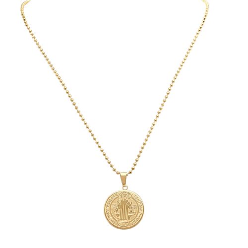 Click here for Steeltime Saint Benedict Medal Mens 18K Gold Over... prices
