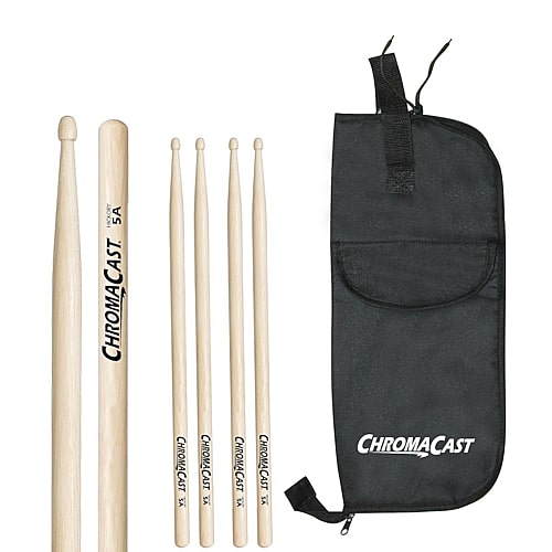 Click here for ChromaCast 5A 3 Pairs of Hickory Drumsticks with B... prices