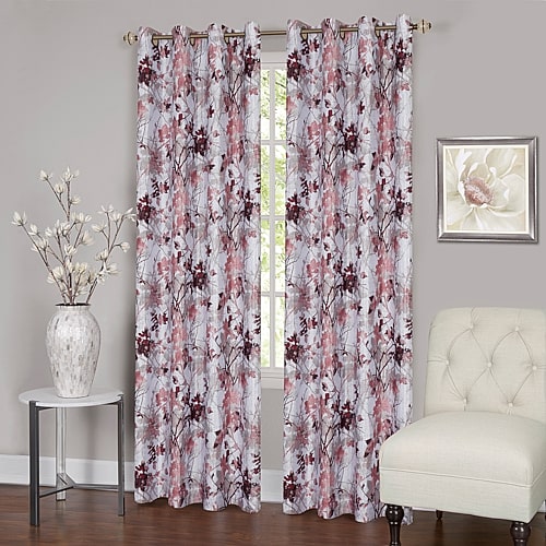 Click here for Achim Tranquil Floral Grommet Window Curtain Panel prices