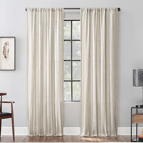 Click here for Slub Texture Stripe Cotton Curtain - Linen prices