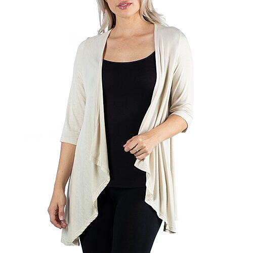 Click here for 24/7 Comfort Apparel 3/4 Length Sleeve Open Cardig... prices