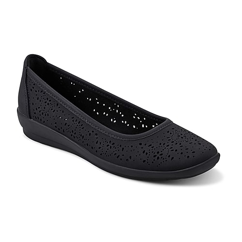Easy Spirit Womens Alessia Slip-On Ballet Flats - Black