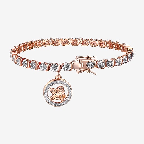 Click here for Sparkle Allure 14k Rose Gold Over Bronze Womens Na... prices