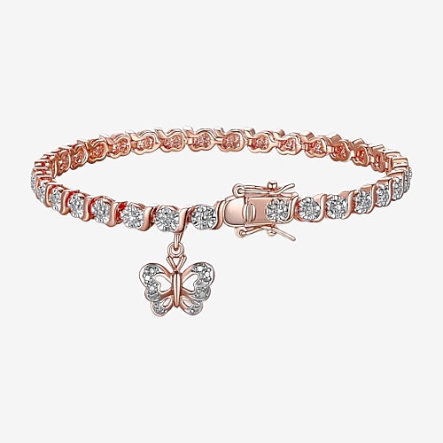 Click here for Sparkle Allure 14k Rose Gold Over Bronze Womens Na... prices