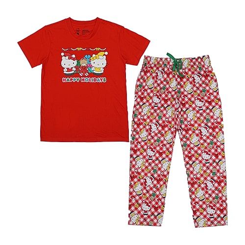 Click here for Womens Hello Kitty Plush Crew Neck Short Sleeve 2-... prices